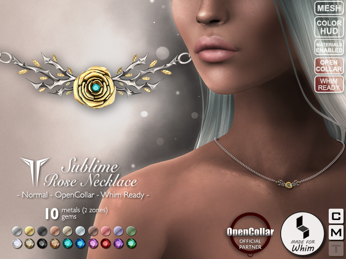 Second Life Marketplace - **RE** Sublime Rose Necklace RLV - OpenCollar - Whim Ready